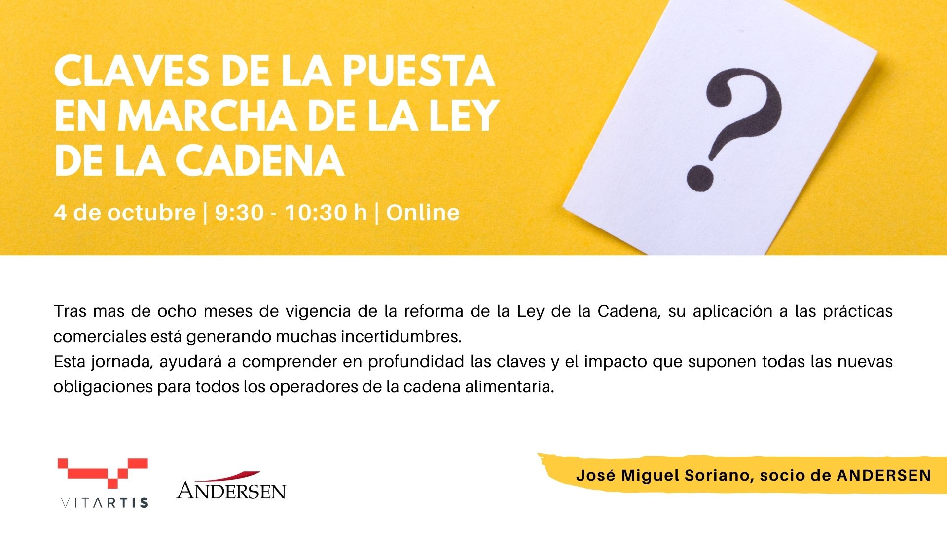 VITARTIS | Claves de la puesta en marcha de la Ley de la Cadena